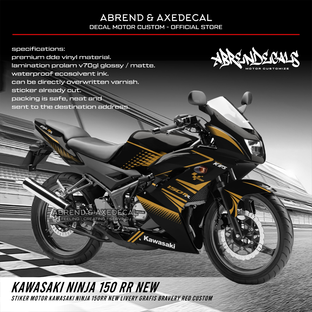 Jual STRIPING NINJA 150RR NEW BRAVERY RED / STIKER MOTOR KAWASAKI NINJA ...