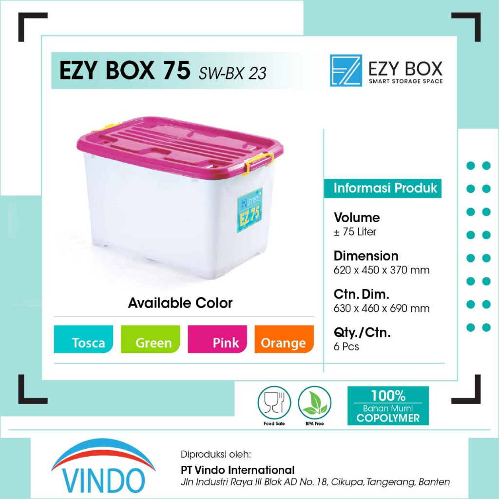 Jual Kontainer Box Ezy Box 75 LITER | Shopee Indonesia
