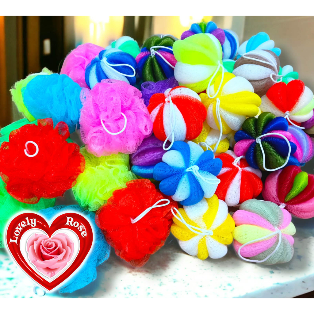 Jual SPONS MANDI WARNA / SPON MANDI LABU / BLEWAH SHOWER PUFF | Shopee ...