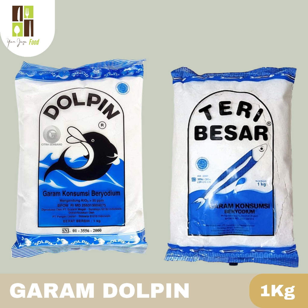 Jual Garam Konsumsi Beryodium Teri Besar / Garam Dolpin 1 KG | Shopee ...