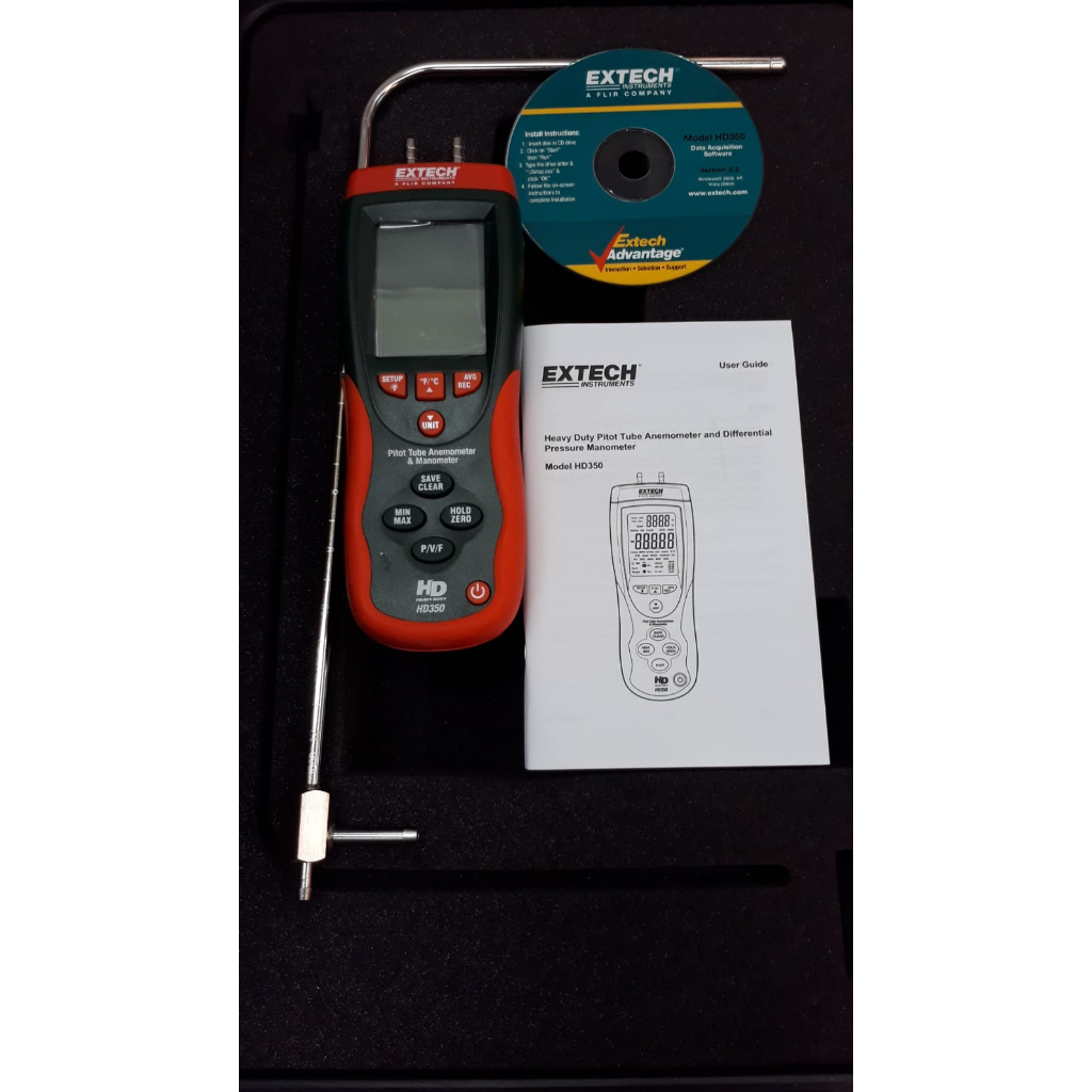 Jual Pitot Tube Anemometer + Differential Manometer Extech HD-350 ...