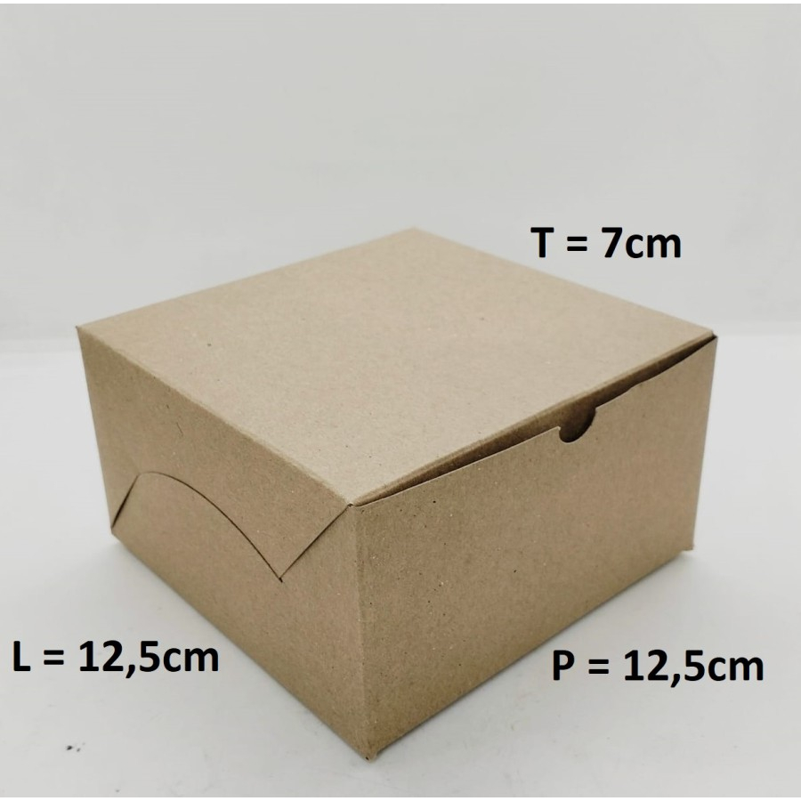 Jual 25 pcs Snack Box Kraft Laminasi 12,5x12,5x7 cm kotak gorengan ...
