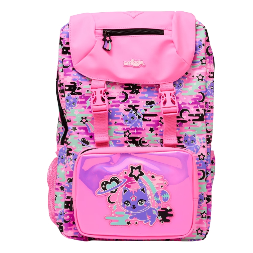 Jual Ransel anak Smiggle Wild Side Attach Foldover Pink Cat Backpack ...
