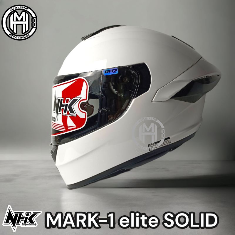 Jual HELM NHK MARK1 ELITE SOLID WHITE/putih |FULL FACE | Shopee Indonesia