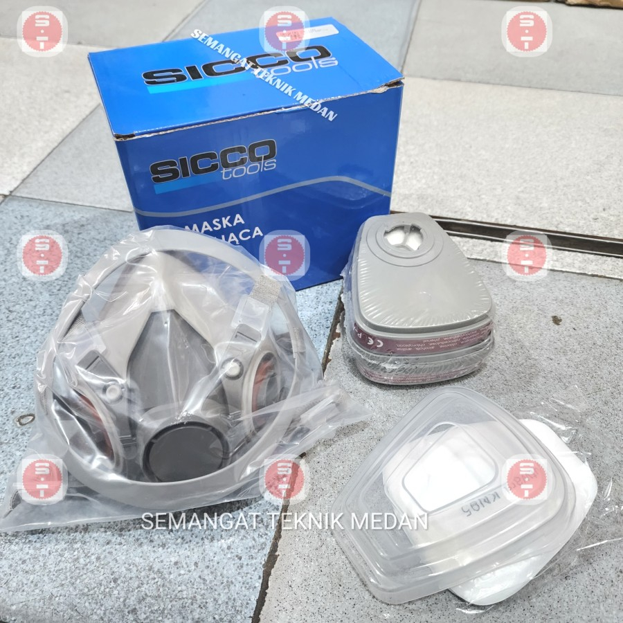 Jual MASKER GAS CAT SAFETY MASK RESPIRATOR 6200 SICCO | Shopee Indonesia