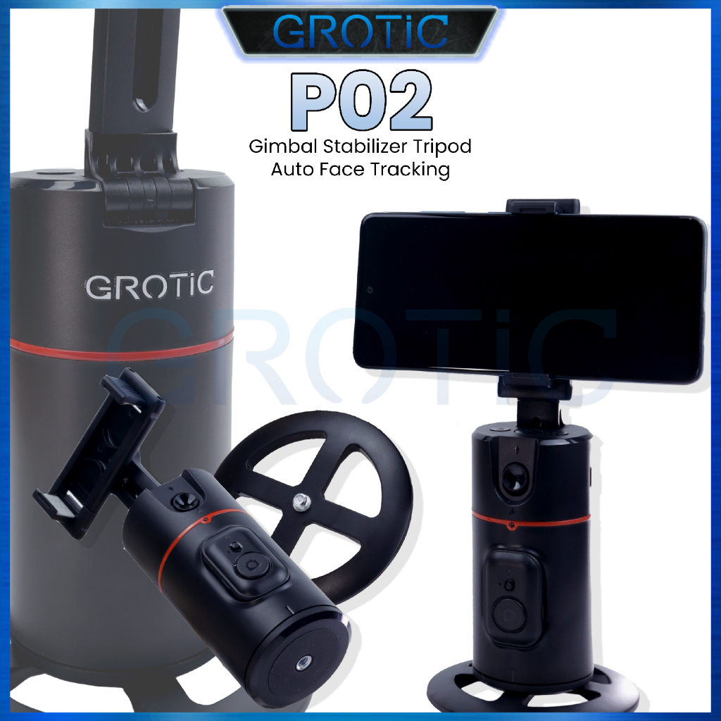 Jual GROTIC Gimbal Stabilizer Handphone Auto Face Tracking Camera 360° Gesture Control P02 ...