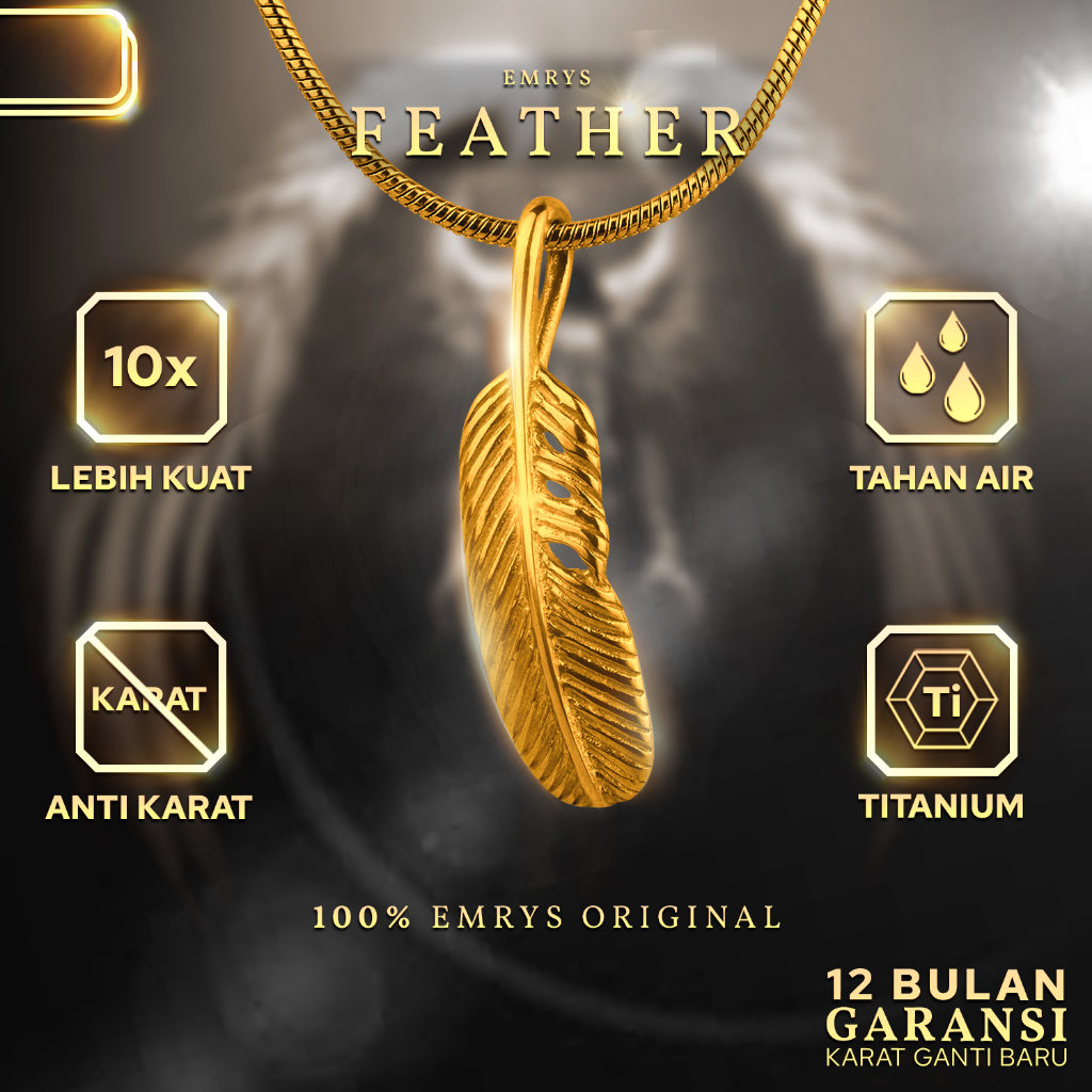 Jual BUY 1 FREE 1 GIFT Emrys Liontin Set FEATHER SIERRA Real Kalung ...