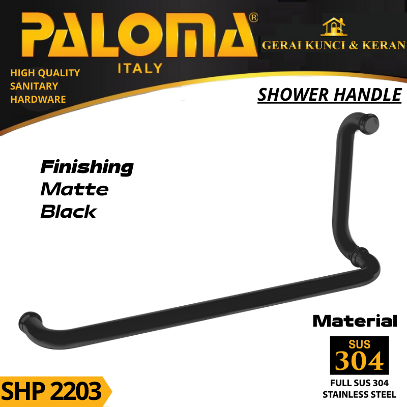 Jual PALOMA SHP 2203 SHOWER HANDLE GAGANG KAMAR MANDI HITAM MATTE BLACK ...