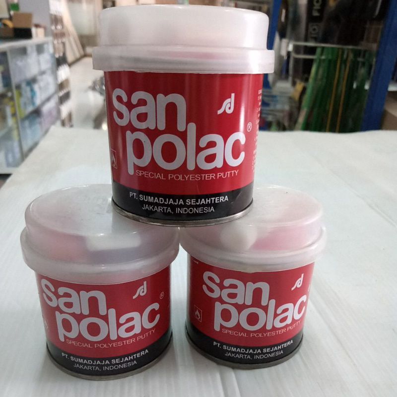 Jual DEMPUL SANPOLAC POLYESTER UKURAN 250GR 1KG MOBIL MOTOR KAYU BESI ...