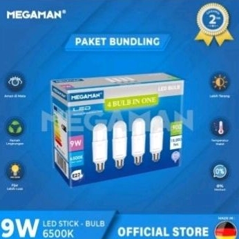 Jual Lampu LED Stick 9 Watt 3+1 6500K Cahaya Putih Megaman | Shopee Indonesia