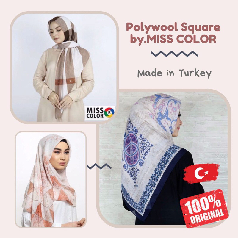 Jual Jilbab Turkey Miss Color Polywool Voal Superfine (120 x 120 ...
