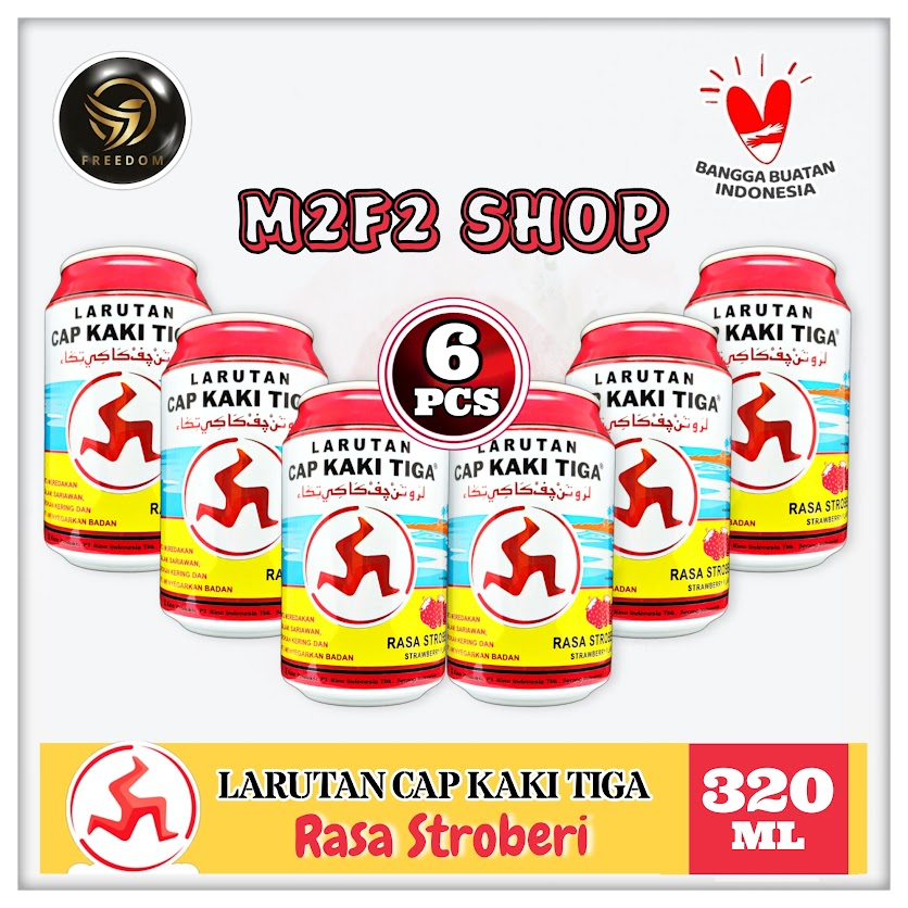 Jual Larutan Penyegar Cap Kaki Tiga Minuman Kaleng | Rasa Stroberi - 320 ml (Kemasan 6 Pcs ...