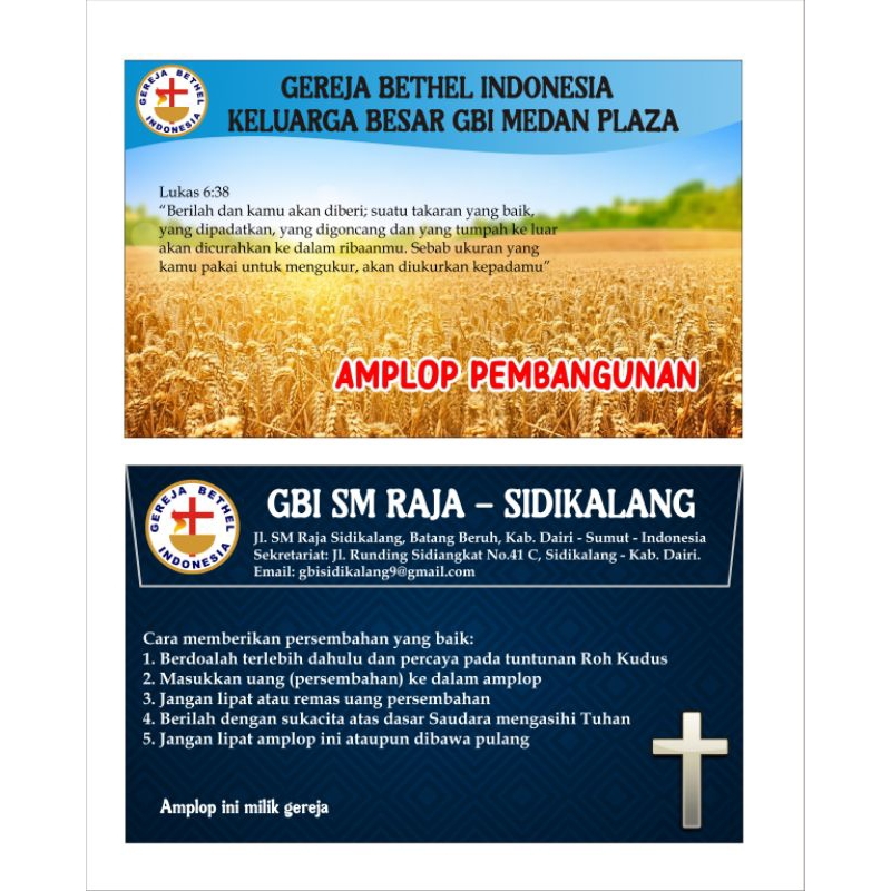 Jual Amplop Gereja. Amplop Persembahan Gereja /Pembangunan Gereja ...