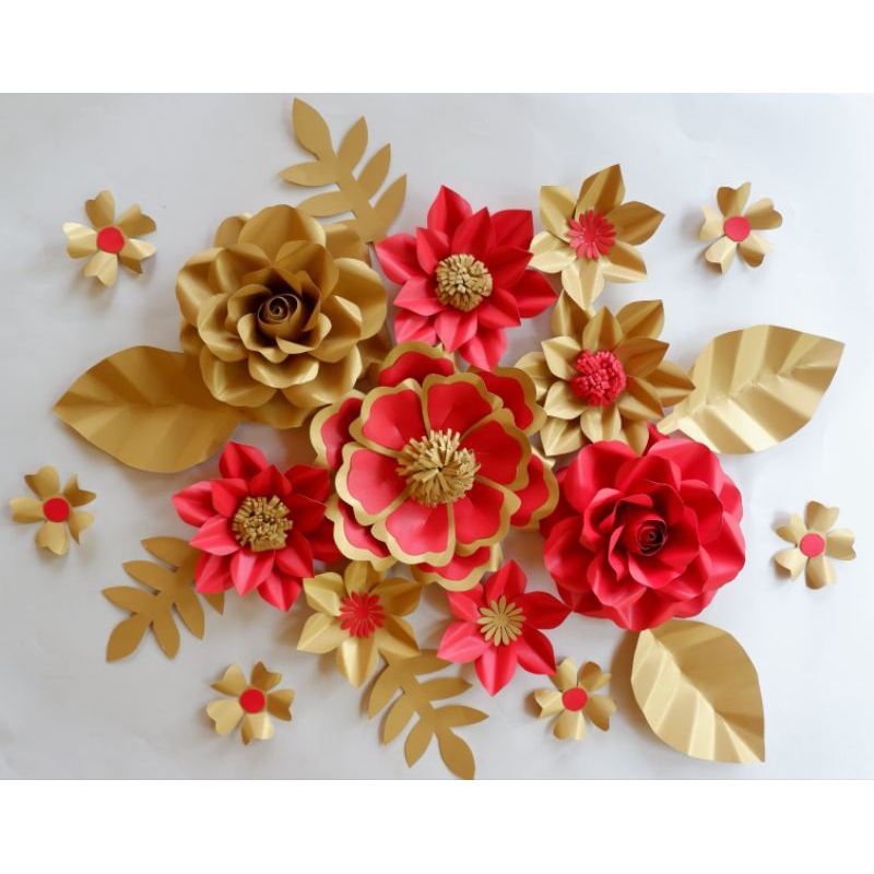 Jual ready paperflower bunga kertas backdrop tukar cincin akad nikah ...