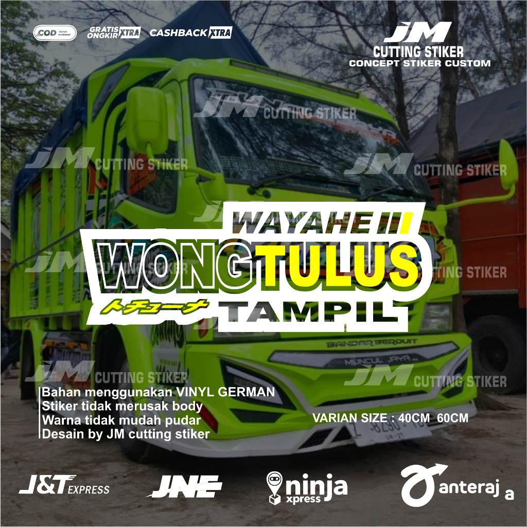 Jual Stiker kaca wong tulus cutting stiker variasi kaca mobil truk pick ...