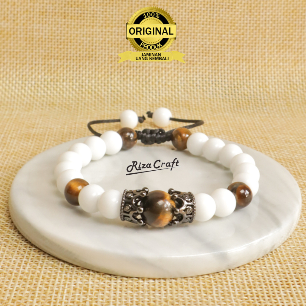 Jual RATU BRACELET Gelang Natural Batu Kristal Giok Putih Salju ASLI ...