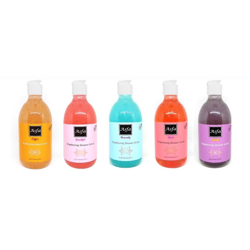 Jual Asfa Brightening Shower Scrub Shower Gel Body Wash sabun mandi ...