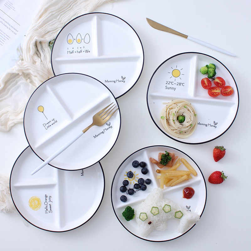 Jual Piring Sekat Tiga Diet Keramik Estetik ala Korea / Aesthetic ...