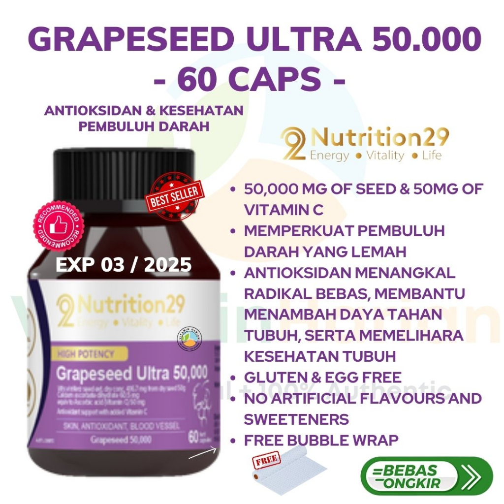 Jual Promo Buy 1 get 1 - Nutrition 29 Grapeseed Ultra 50.000 Suplemen AntiOksidan Kesehatan ...