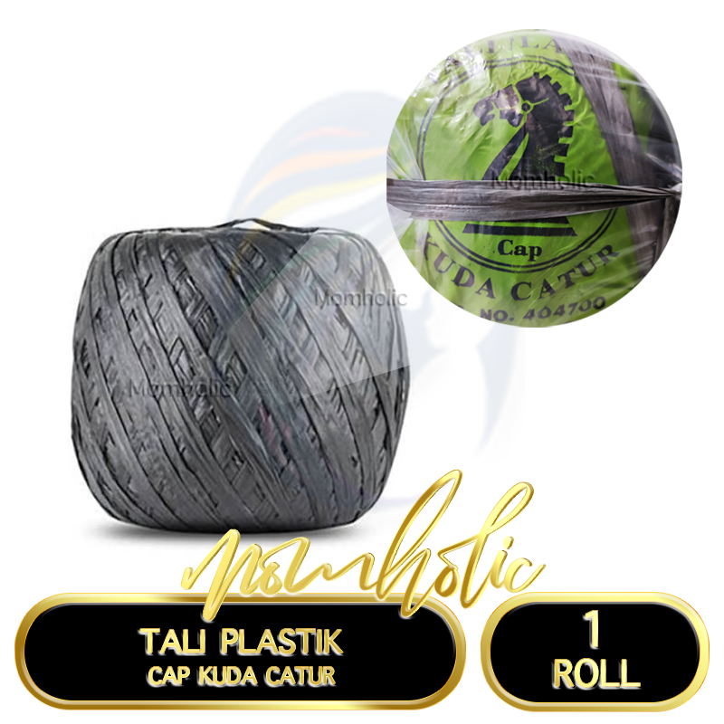 Jual Tali Rafia Cap KUDA CATUR Tali Plastik Hitam 1 Roll 1kg | Shopee ...