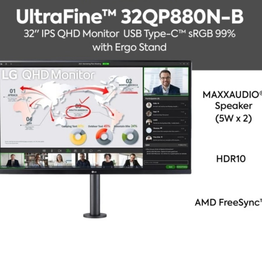 Jual LG 32QP880 32" IPS QHD Monitor with Ergostand | Shopee Indonesia