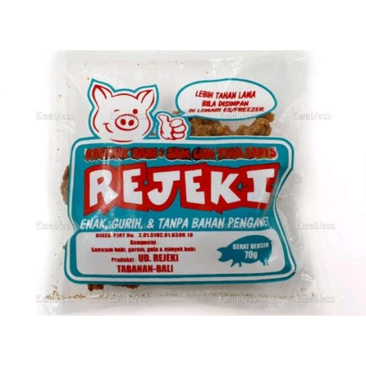 Jual Kerupuk Babi Samcan 3 Lapis Khas Bali REJEKI 70gr | Shopee Indonesia