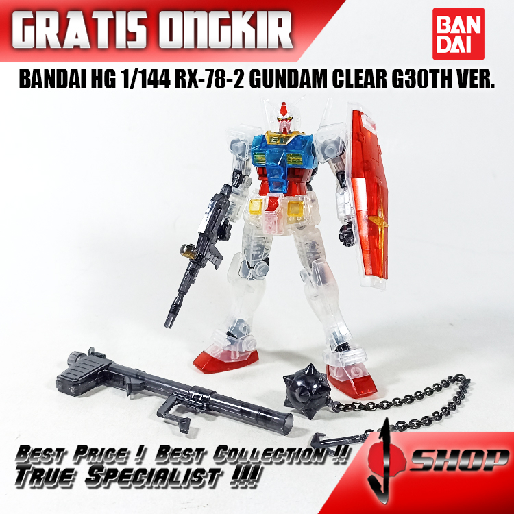 Jual BANDAI HG 1/144 RX-78-2 GUNDAM CLEAR G30TH VER. HG1359 | Shopee Indonesia