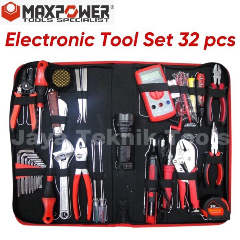 Jual Electronic Tool Set 32 pcs Maxpower Peralatan Elektronik Listrik Alat | Shopee Indonesia