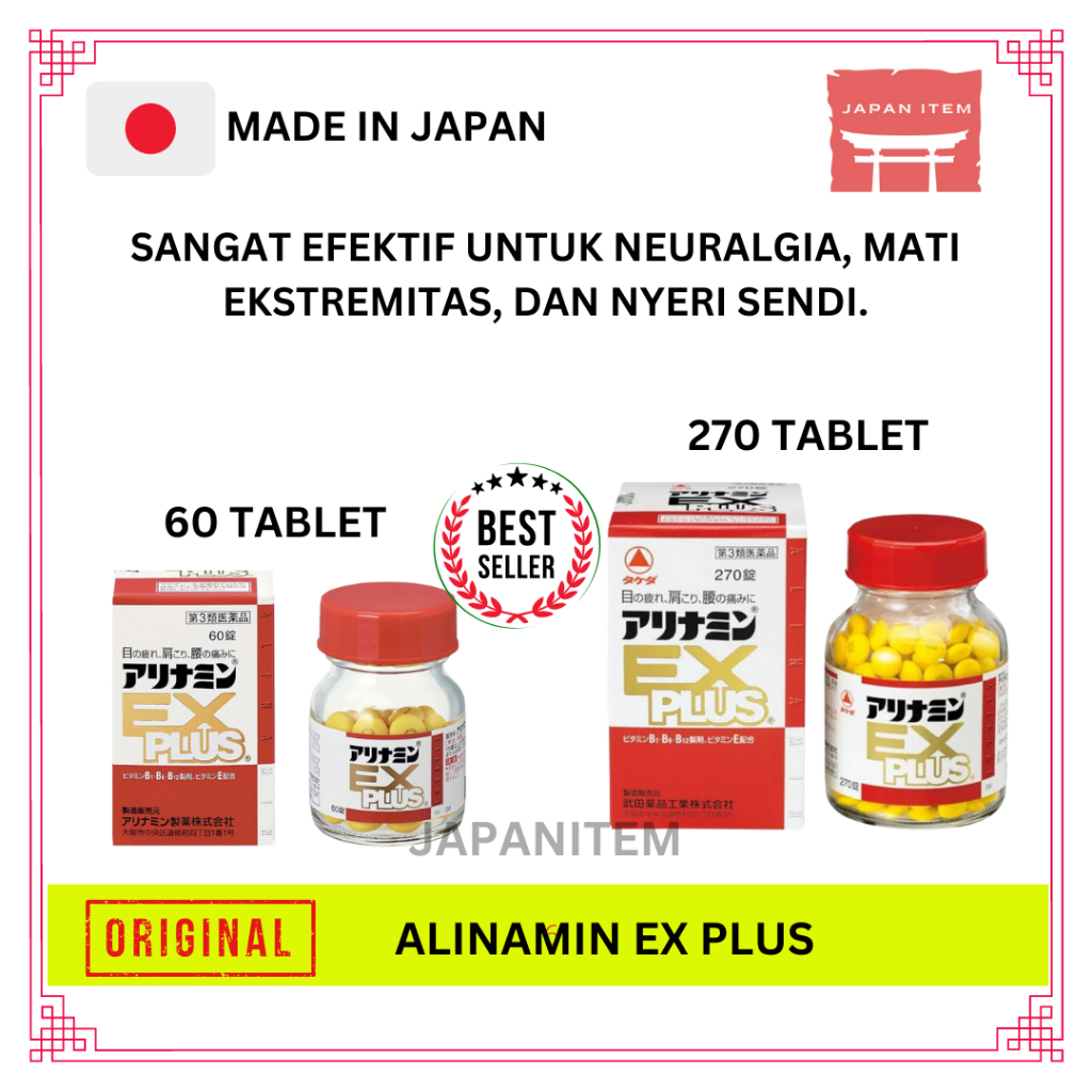 Jual Alinamin Ex Plus isi 60 270 tablet suplemen nyeri otot sendi Japan ...