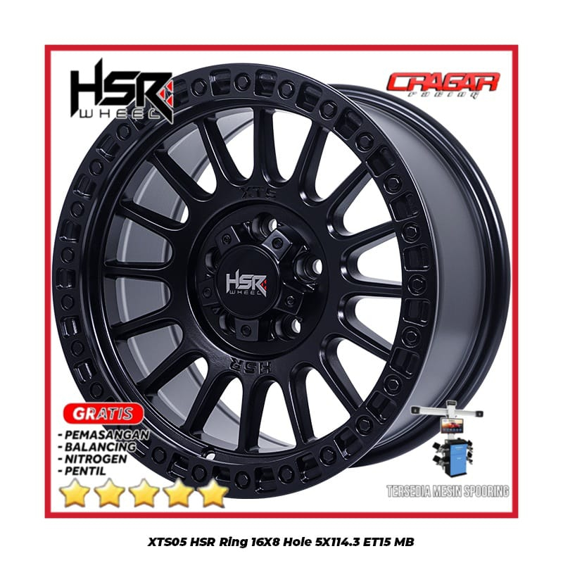 Jual Velg Innova Rebon Ertiga Xpander ring 16 r16 XTS05 lubang 5 black ...