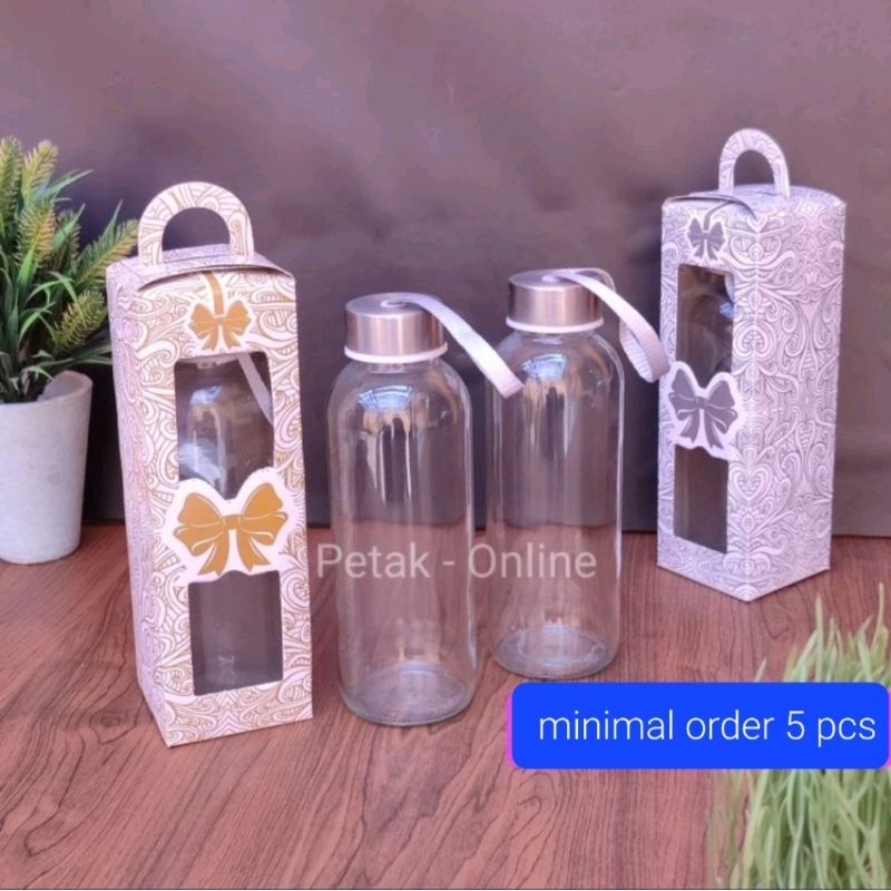 Jual Botol/ Tumbler Bening 420 ml Kemasan Box Tenteng Batik | Shopee ...