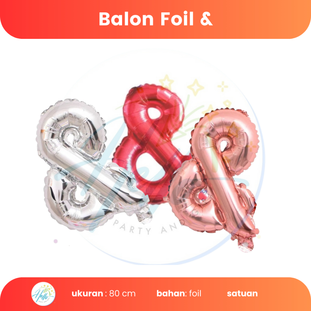 Jual BALON FOIL SIMBOL / BALON FOIL & DAN | Shopee Indonesia