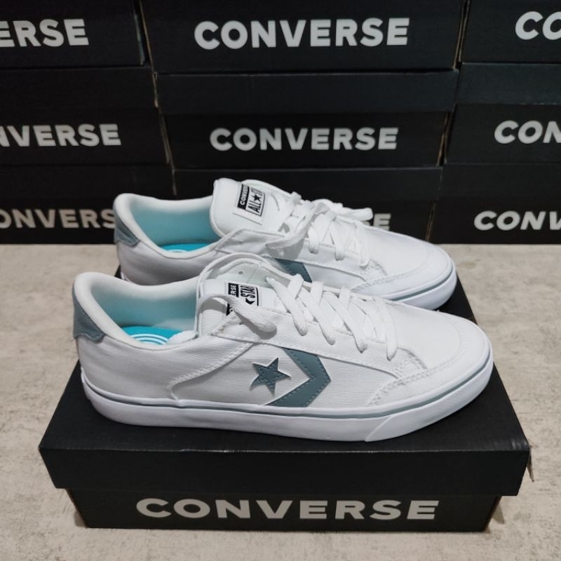 Jual Converse Tobin Canvas Ox - White/Tidepool Grey | Shopee Indonesia