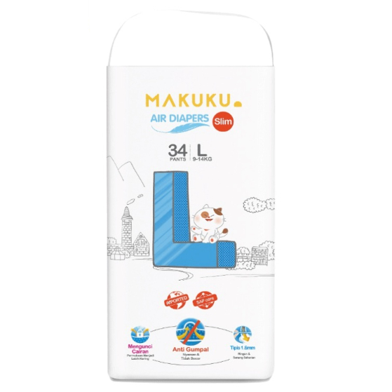 Jual Makuku Air Diapers Slim NB28 S38 M32 L34 XL32 XXL28 Tape / Pants ...