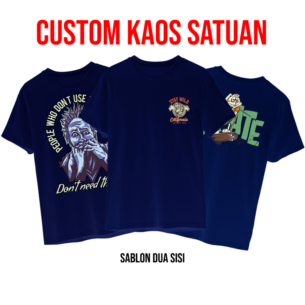 Jual Baju Kaos Navy Sablon Dua Sisi Custom - Kaos Custom - Kaos Pria ... Jual Baju Kaos Navy Sablon Dua Sisi Custom - Kaos Custom - Kaos Pria ...