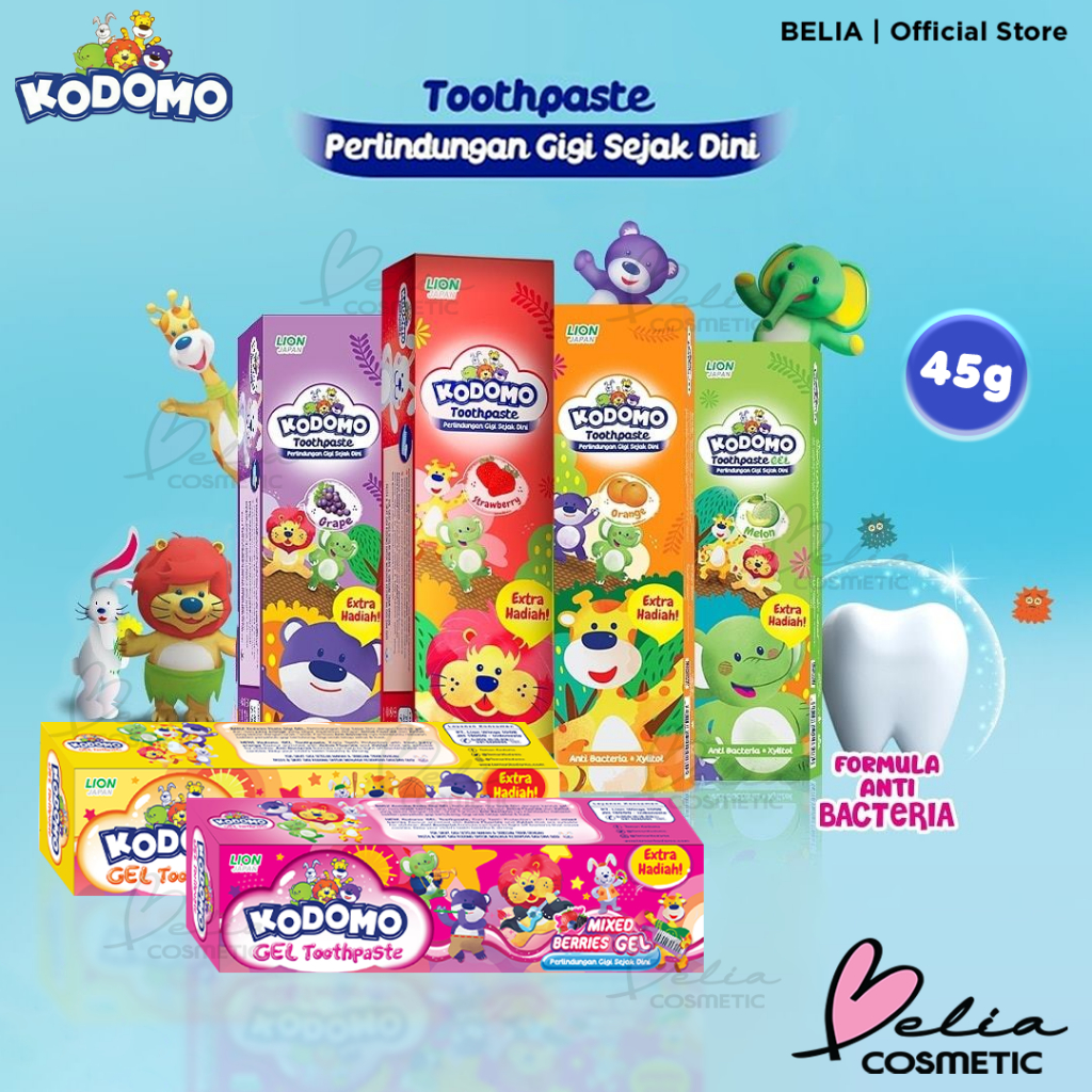 Jual BELIA KODOMO Pasta Gigi Anak 45g | Toothpaste Orange | Strawberry | Grape | Mixed Berries ...