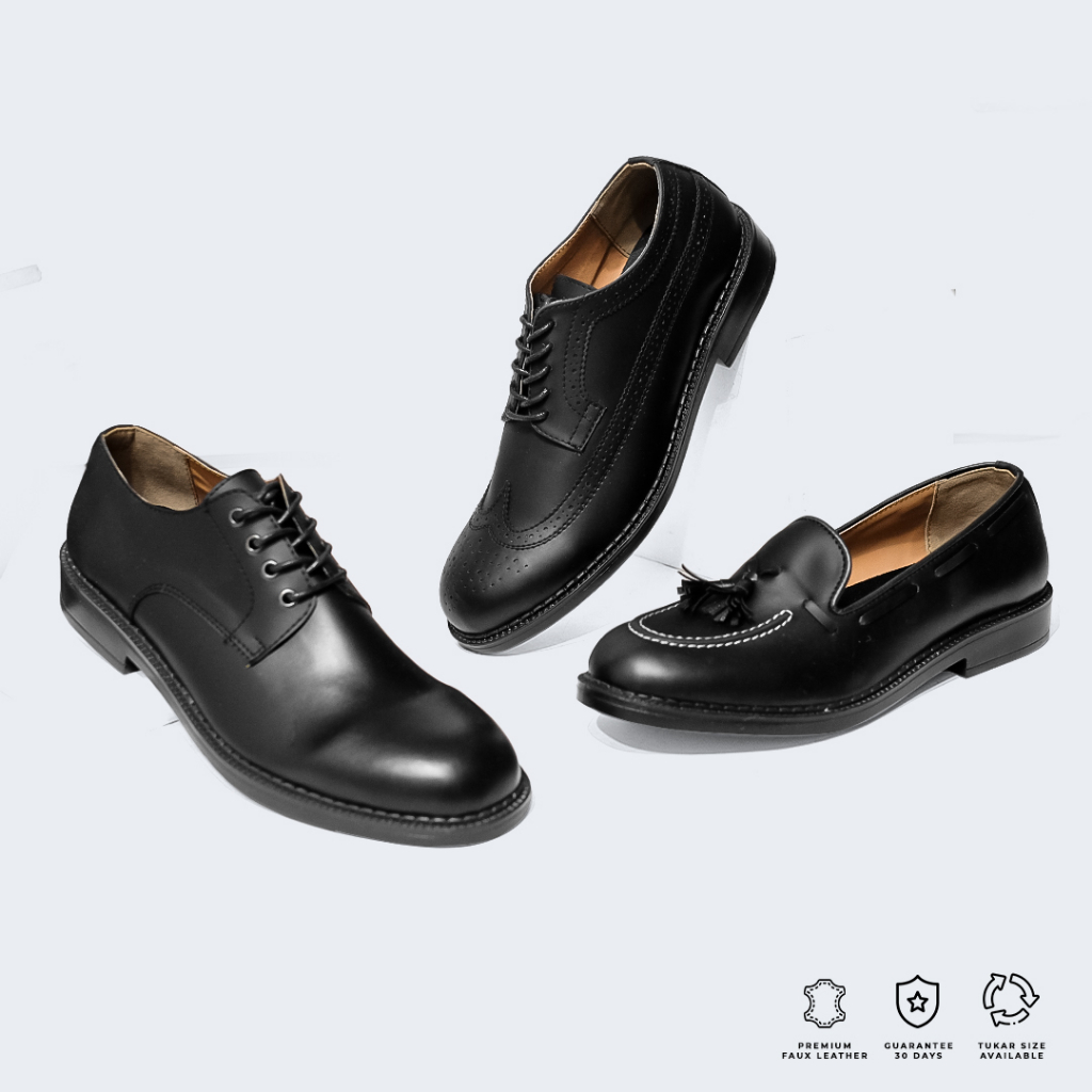 Jual Sepatu Formal Sepatu Kerja Pria Work Series Hitam - Brygan ...