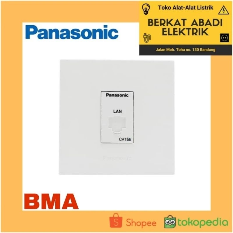 Jual Panasonic Stop Kontak CAT 6 White Style E | Shopee Indonesia