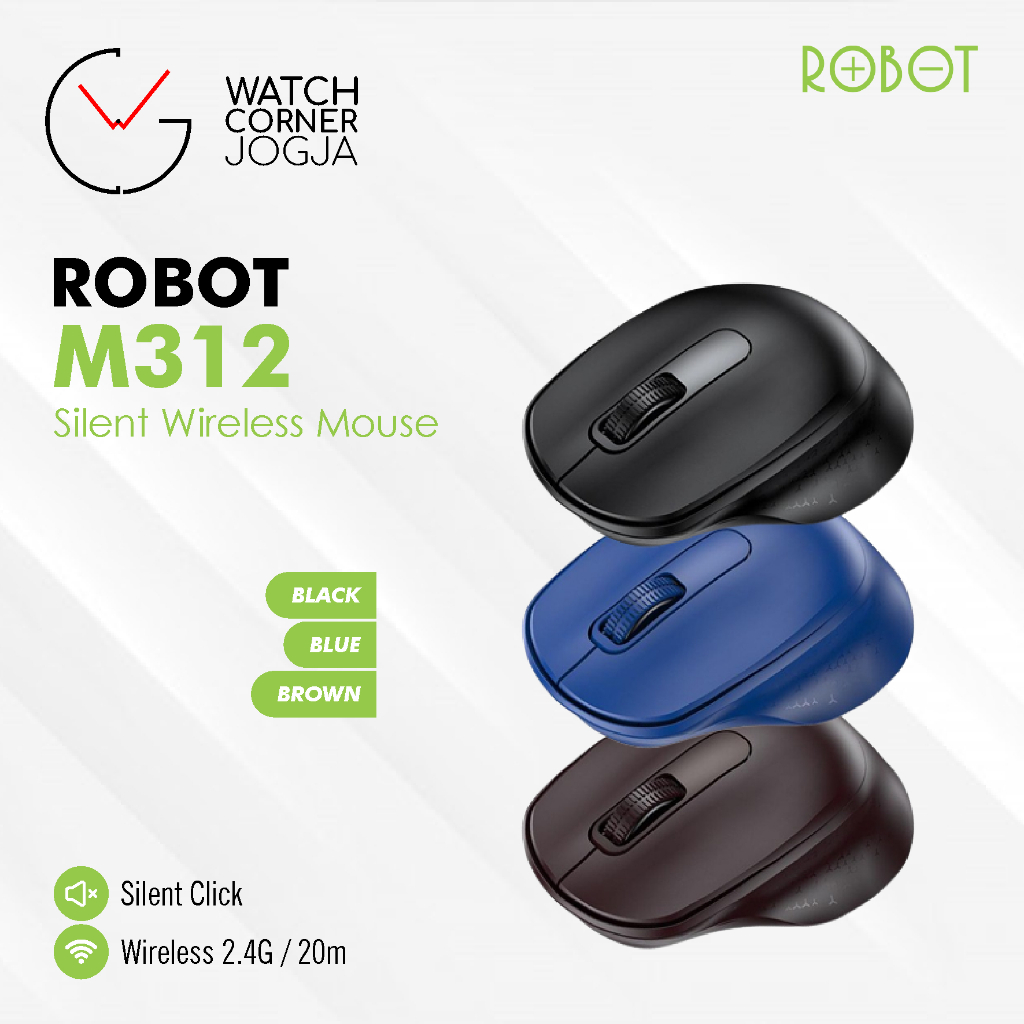 Jual Mouse Wireless ROBOT M312 2.4GHz Silent Optical 1600DPI USB Bluetooth | Shopee Indonesia