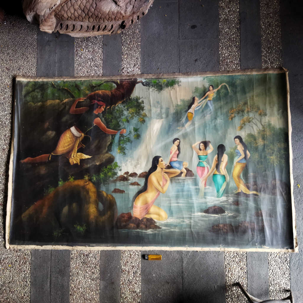 Jual Pajangan Vintage Lukisan Legenda Jaka Tarub dan 7 Bidadari ...