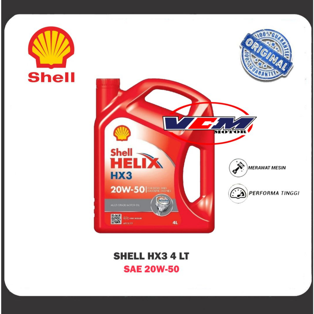 Jual Oli Shell HX3 SAE 20W-50 4 Liter | Shopee Indonesia