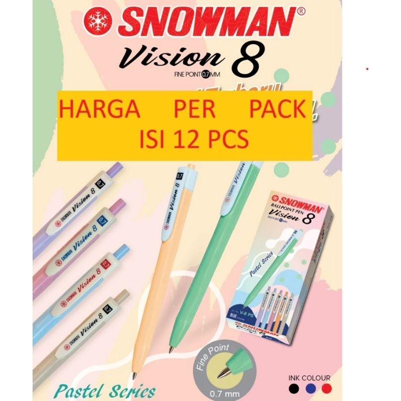 Jual Pulpen Pena Snowman Vision 8 Pen Cetek Snowman V8 0.7mm | Shopee ...