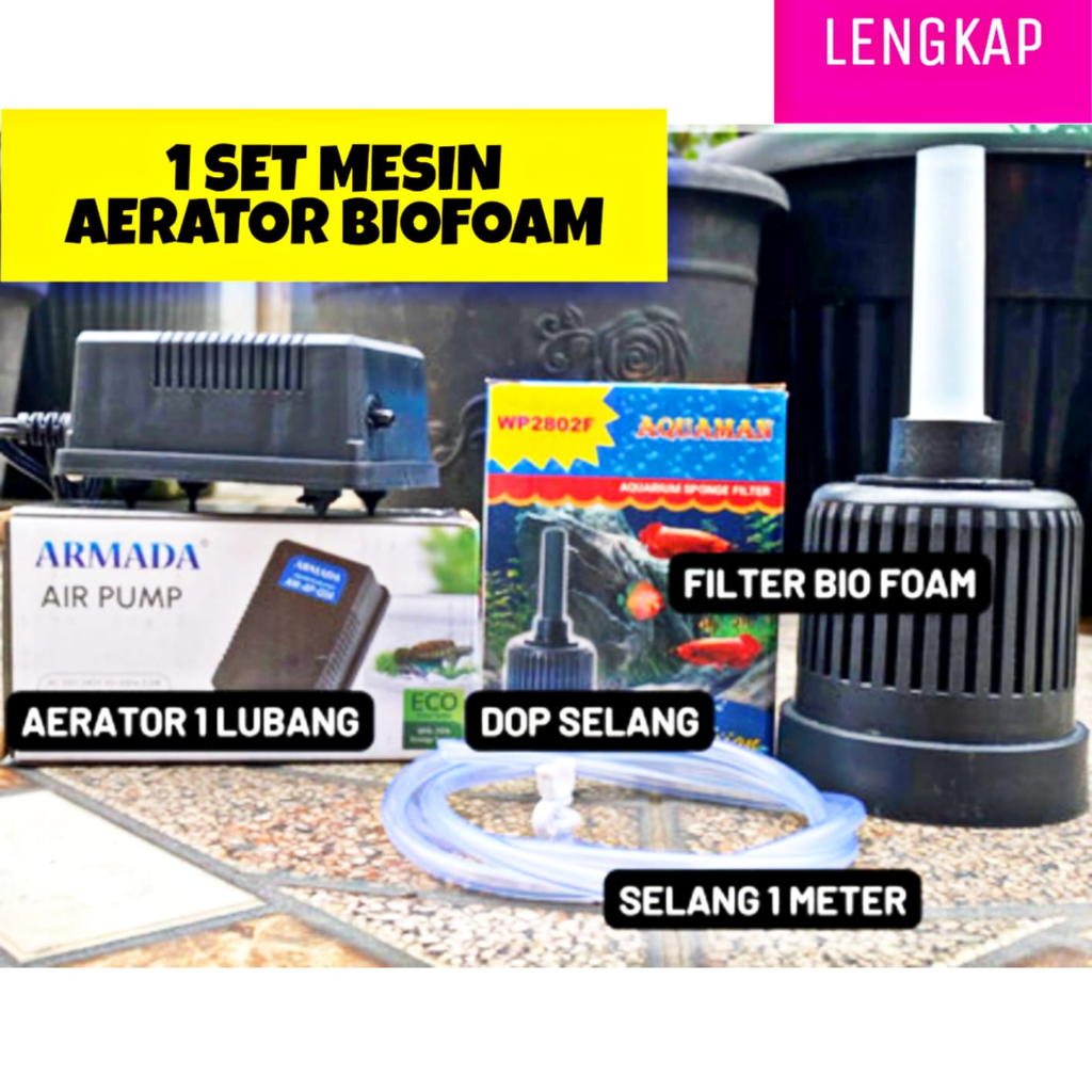 Jual biofoam filter 1 set mesin aerator sponge lengkap | Shopee Indonesia