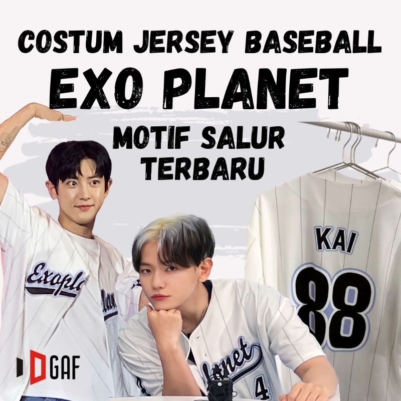 Jual Costum Jersey Baseball EXOPLANET Motif Salur Terbaru Bordir ...