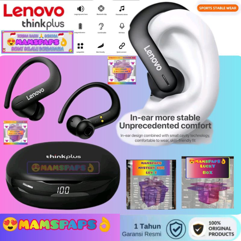 Jual LENOVO THINKPLUS T50 SPORT TRUE WIRELESS HEADSET BLUETOOTH TWS BT 5.2 IPX5 | Shopee Indonesia