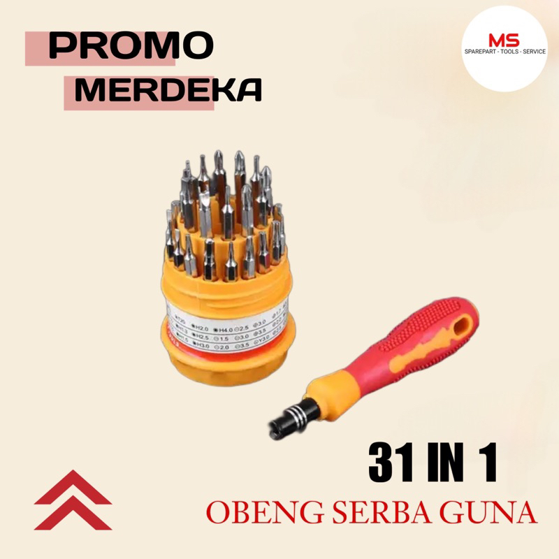 Jual Obeng Set Lengkap 31 in 1- Obeng Mini Service Elektronik HP | Shopee Indonesia
