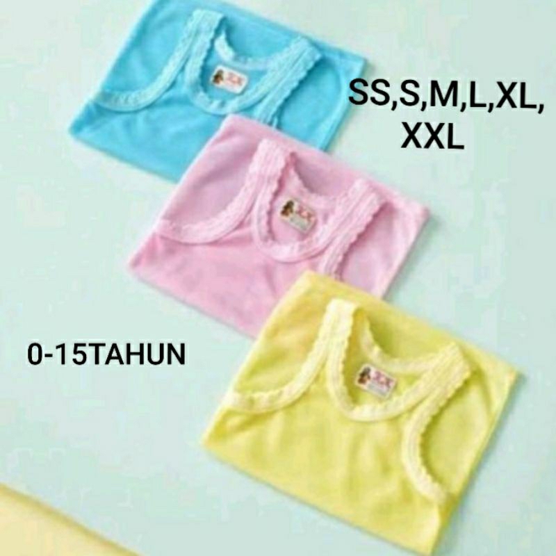 Jual Singlet Anak Cewek Cowok 0-15 Tahun Size SS,S,M,L,XL,XXL Kaos ...