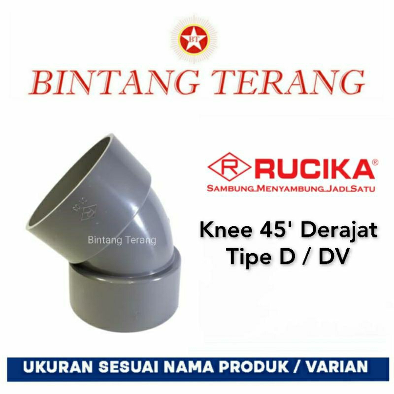Jual Keni 45 derajat 6" D Rucika / Elbow 45' 6" inch DV / Knee 45 derajat 6 dim D / Knie 45 DV ...