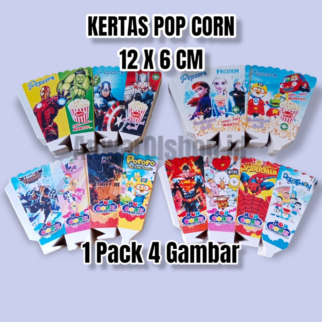 Jual Kertas Pop Corn Ukuran 12 x 6 Isi 100 Pcs Terbaru // Kemasan Pop ...