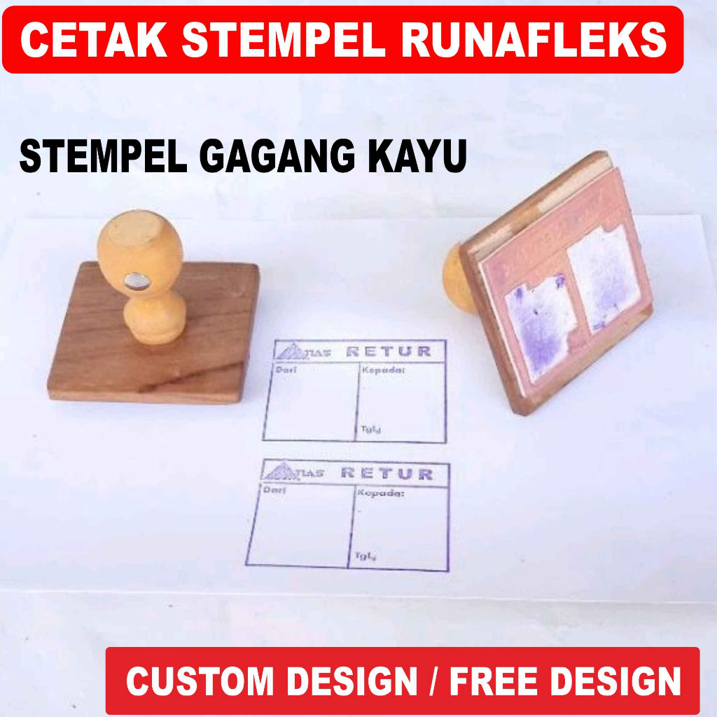 Jual Stempel Legalisir Runafleks Gagang Kayu Custom | Shopee Indonesia